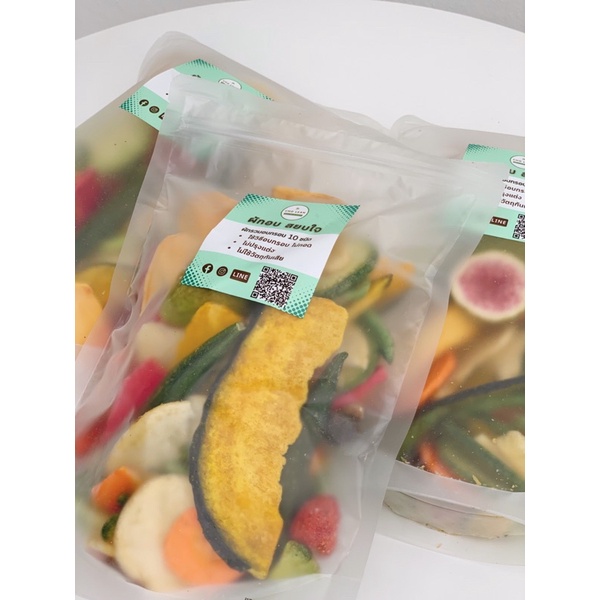 ผักผลไม้รวมอบกรอบ ไม่ปรุงแต่ง ถุง 150g - cho_lean - ThaiPick
