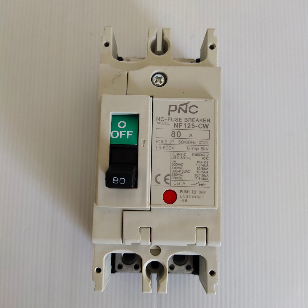 MODELNF125CW 2POLE BREAKER MCCB เบรกเกอร์ กระแสไฟ80A100A 125A AC220V ...