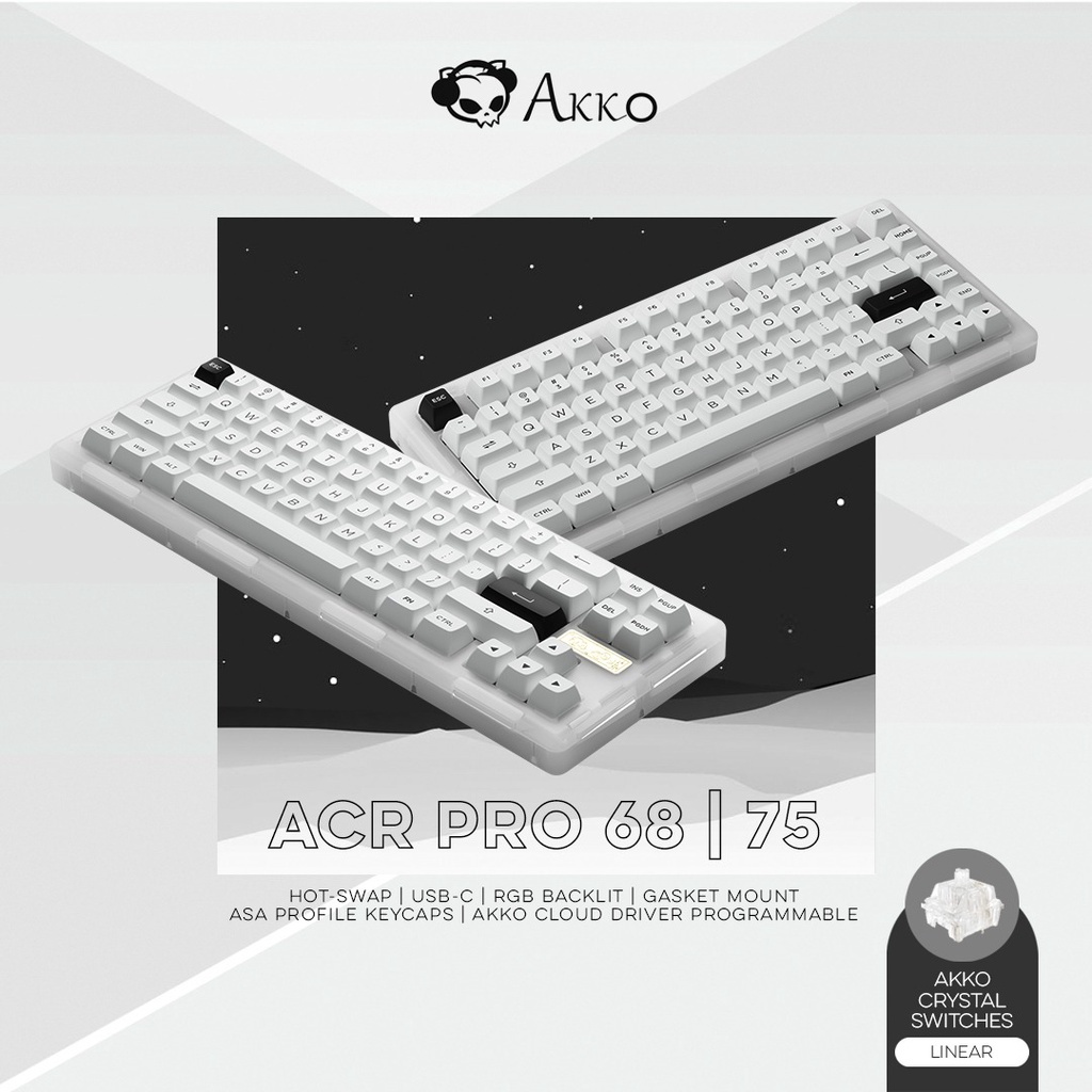 Akko ACR pro 68ACR pro 75 คีย์บอร์ดเกมมิ่ง มีไฟ RGB พร้อมสวิตช์คริสตัล ...