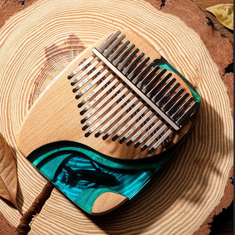 Kalimba Mbira 17 Keys Body Thumb Piano Wood Dolphin Mahogany Mbira ...