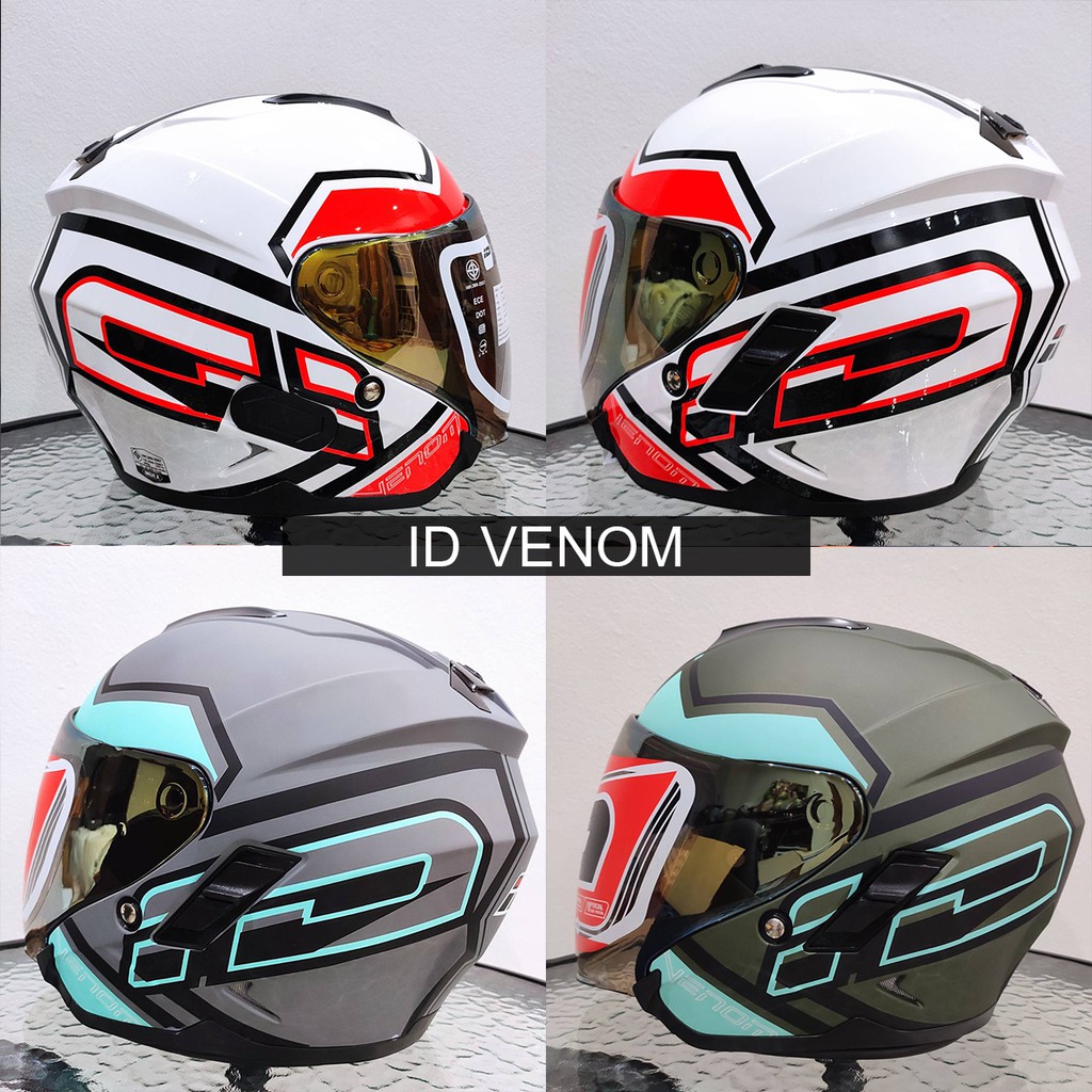 หมวกกันน็อค INDEX รุ่น ID VENOM แว่น 2 ชั้น | Shopee Thailand