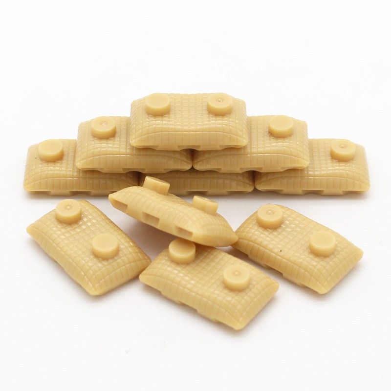 MOC Brick Military Equipment Army Sandbags DIY Enlighten Building Block ...