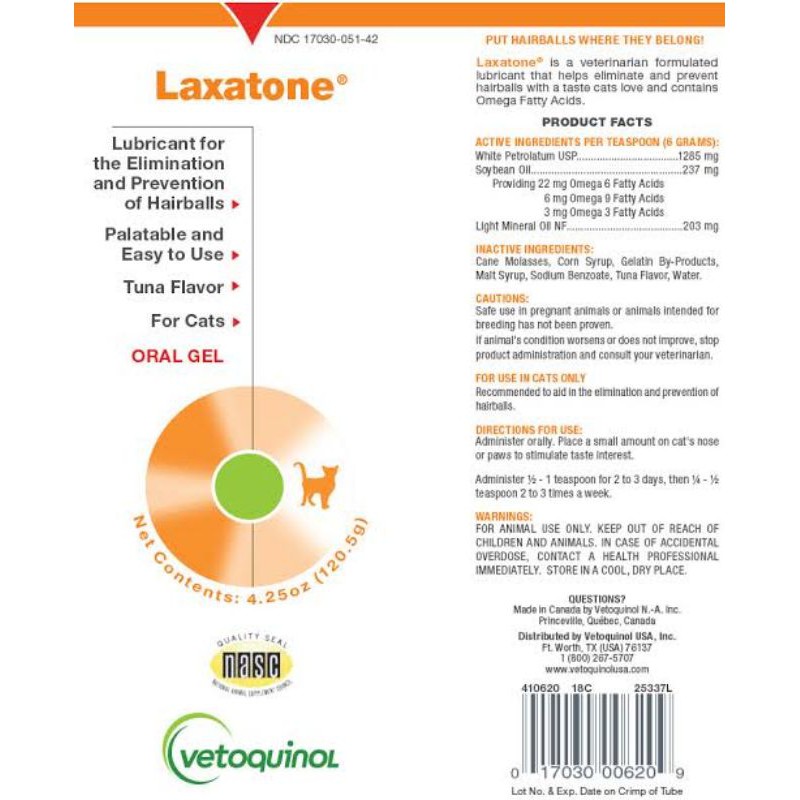 Laxatone บรรจุ120.5g หมดอายุ04/23 เจลรสทูน่า กำจัดก้อนขน ลดปัญหาท้องผูก ...