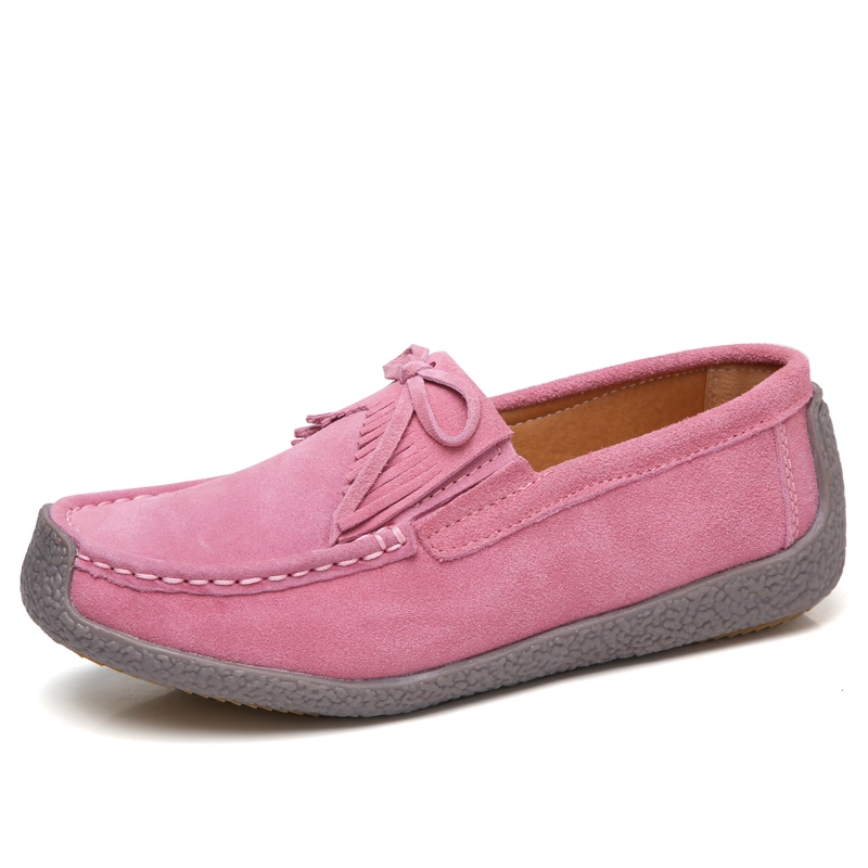 Hot Design Cod Korean Flat Shoes Suede Leather Loafers Slip on ...