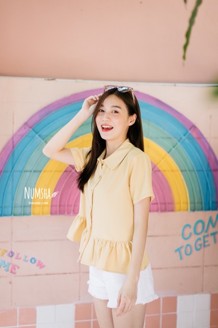 Numsha Brand Pancake top เสื้อคอปกระบายล่าง NB19138 - numsha_brand ...