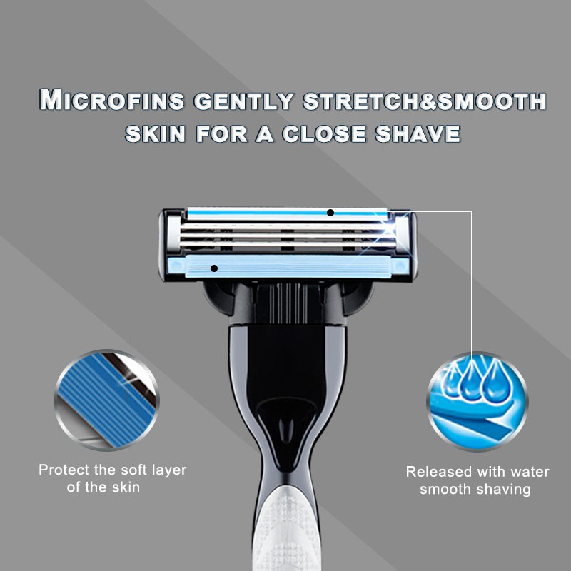 เครื่องโกนหนวด：Razor Blades For Gillette Mach 3 Turbo Men's shaver ...