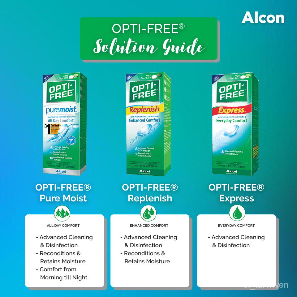 Pure Moist 300ml Alcon Contact Lens Multi Purpose Solution uNma - 6i ...