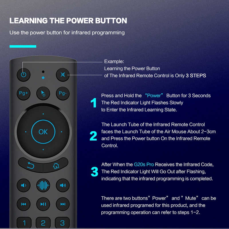 G20BTS Plus 2.4G BT5.0 Backlit Smart Voice Air Mouse Gyroscope IR Learning Wireless Remote ...