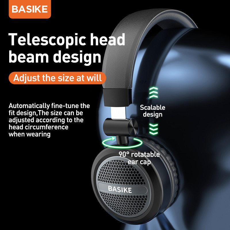 BASIKE TW75 หูฟังเกมมิ่ง มีไมค์ Gaming Headset หูฟัง คอมพ Stereo ...