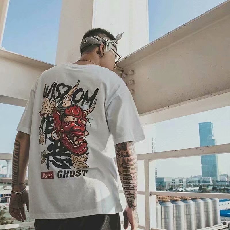 (Size S-8XL)Short T shirt men and women summer cotton shirt Fashion Oversize Hip hop Devil ...