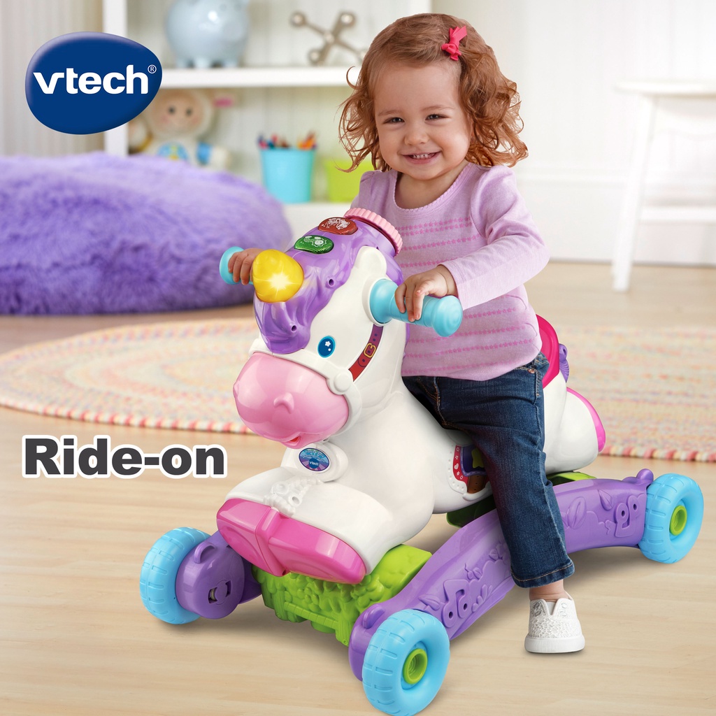 VTech 2 in 1 Rocking Horse and Ride-on Toys Music Light Learning ...