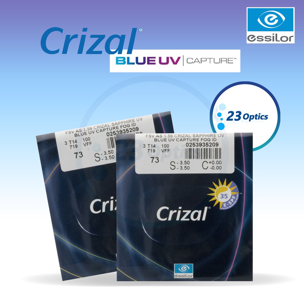 ตัดเลนส์สายตา ESSILOR Blue UV Capture Index 1.56 เลนส์กรองแสงสีน้ำเงิน ...
