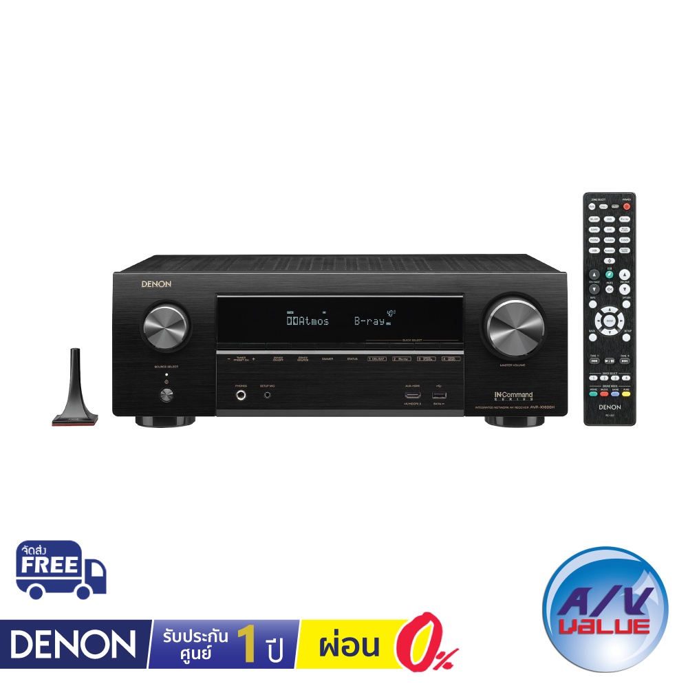Denon AVR-X1600H 7.2ch 4K Ultra HD AV Receiver with 3D Audio and HEOS ...