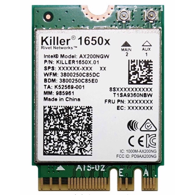 พร้อมส่ง การ์ดสัญญาณ WIFI Killer Wi-Fi 6 AX1650 Module – Dual Band, 2x2 ...