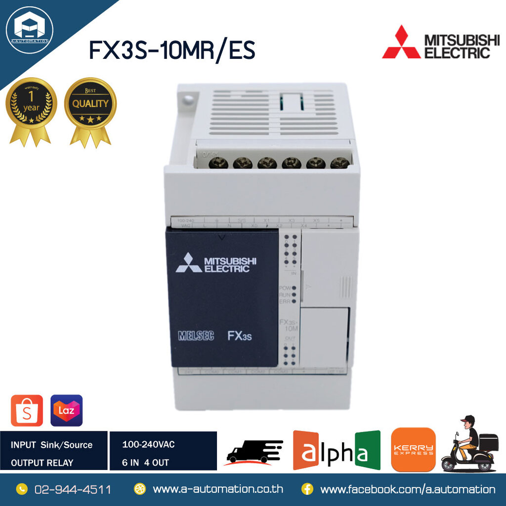 FX3S-10MR/ES PLC MITSUBISHI 100-240VAC 50/60Hz 6in 4out relay Out ...