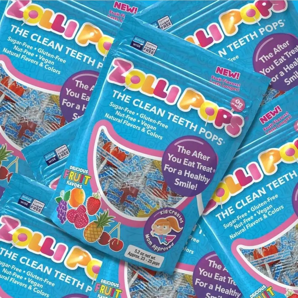 Zollipops The Clean Teeth Pops อมยิ้มแปรงฟัน อมยิ้มรสผลไม้ ช่วยป้องกัน ...
