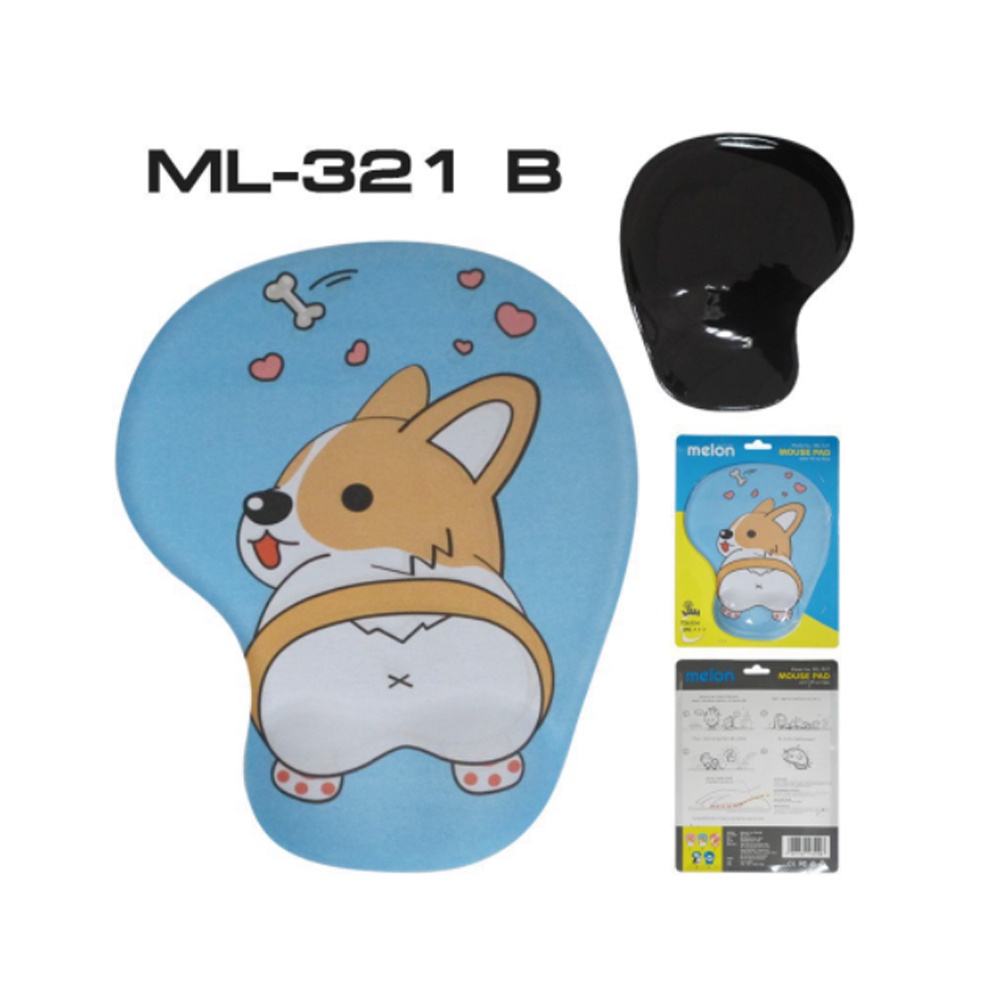 Melon ML-320 Mouse Pad with Gel Wrist Support แผ่นรองเม้าส์ พร้อมเจลรอง ...