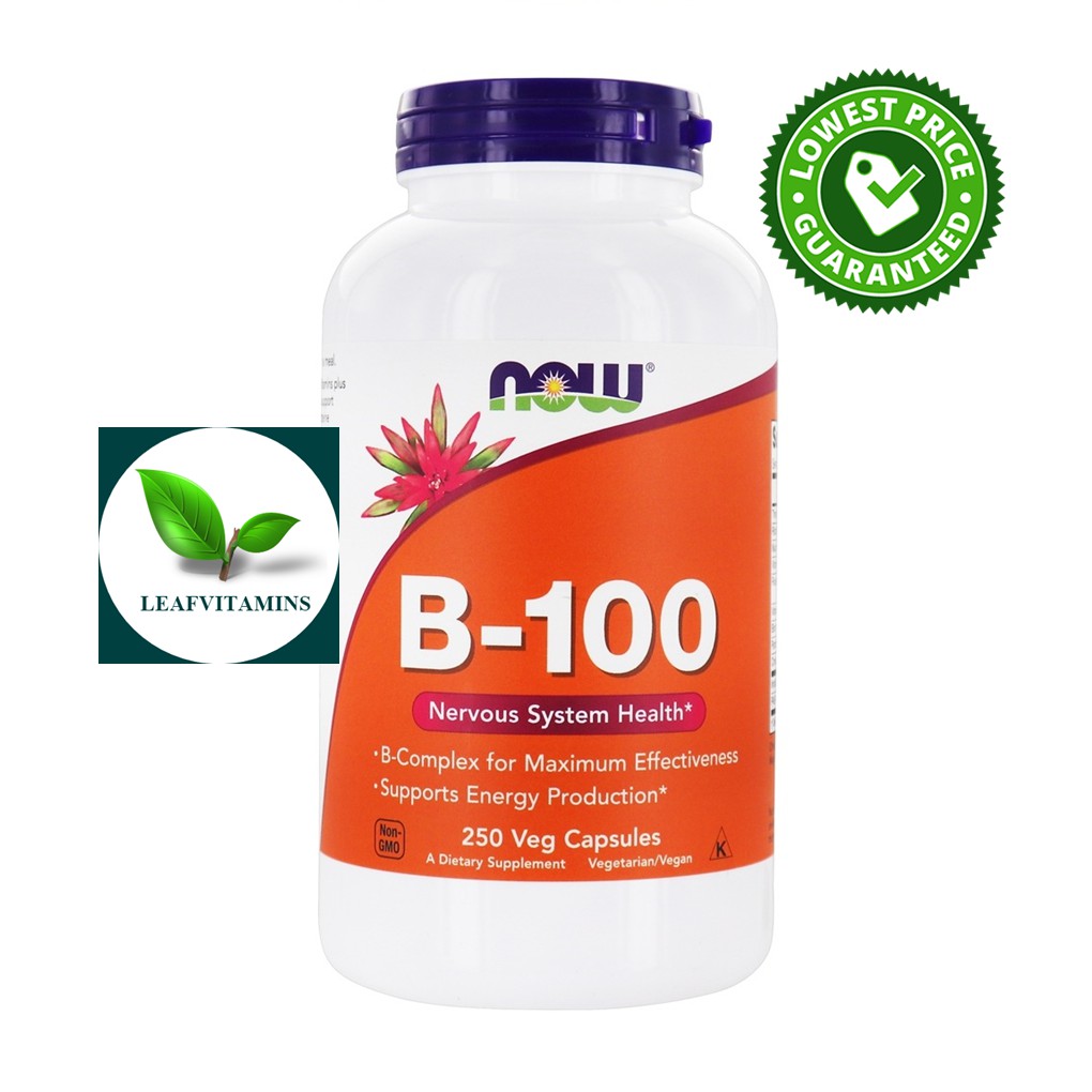 NOW Foods Vitamin B100 High Potency B Complex 250 Vegetable Capsule ...