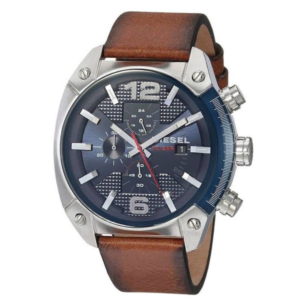 Diesel Overflow Chroonograph Blue Dial Brown Leather - pre4u - ThaiPick