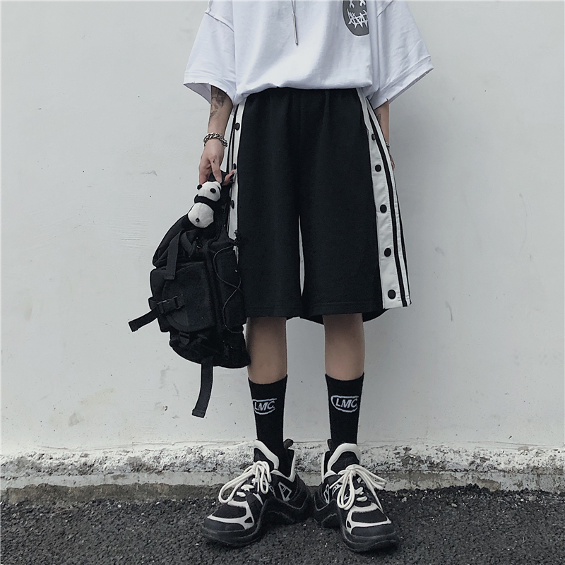 Button shorts are versatile, high-waisted and slim retro slacks ...