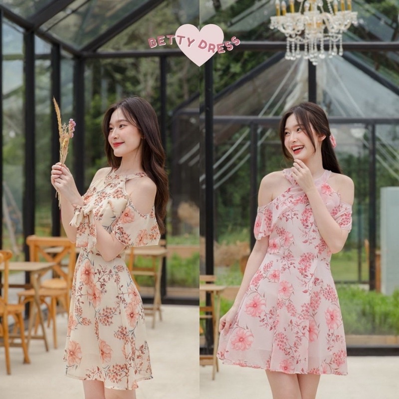 New Red LABELL รุ่น Betty dress เดรสสั้น ชีฟอง โชว์ไหล่ - labelle ...