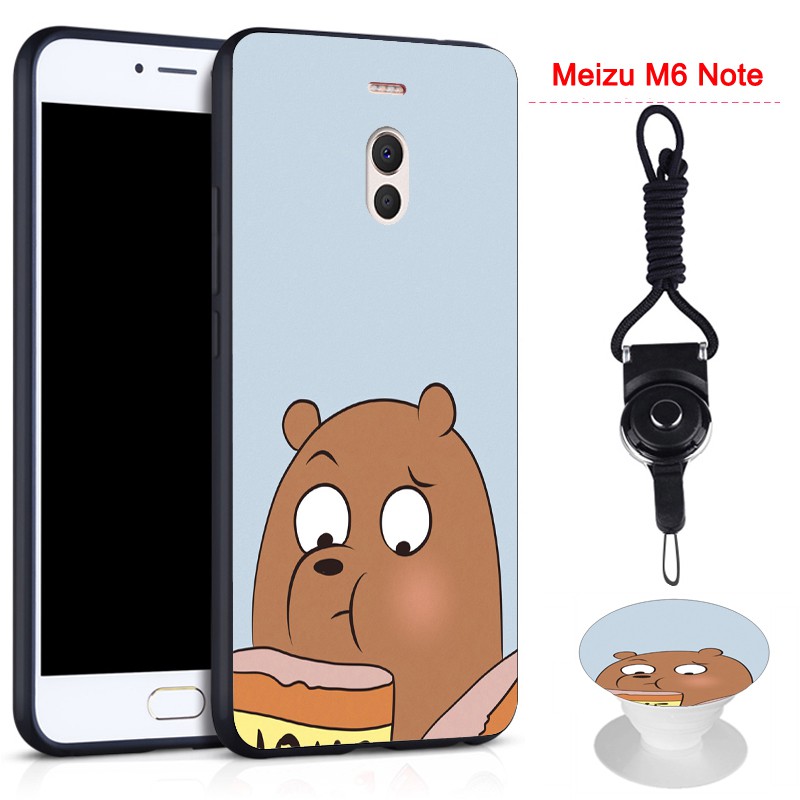 เคสโทรศัพท์มือถือซิลิโคนนิ่มพร้อมขาตั้งสําหรับ Meizu M6 Note ...