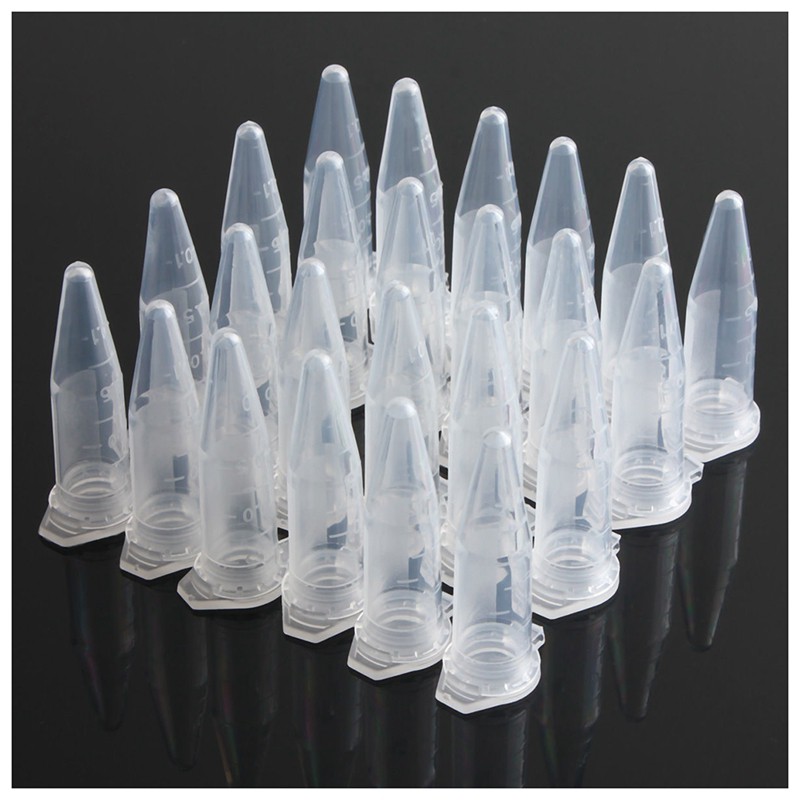 100PCS 1.5ml Lab Mini Plastic Test Tube Centrifuge Vial Snap Cap ...