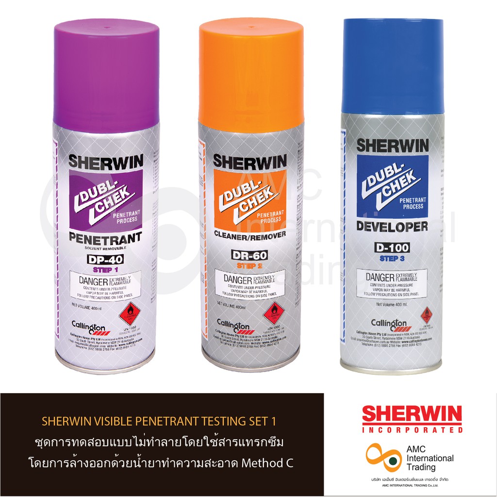 SHERWIN Visible Penetrant Testing Set ชุดการทดสอบแบบไม่ทำลายโดยใช้สาร ...