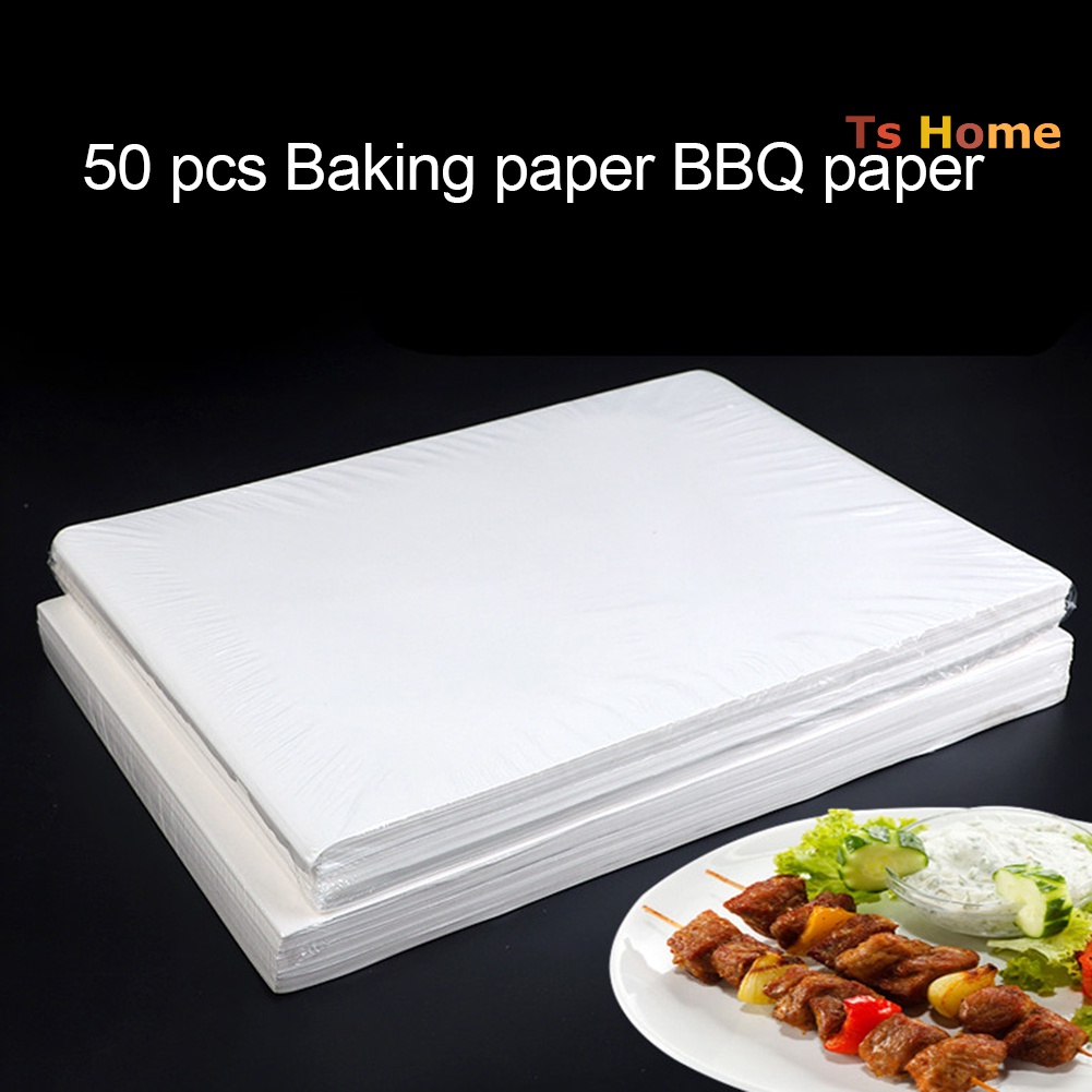 [TS] 50Pcs Rectangle Non-stick Barbecue Kitchen Oven Baking Pan BBQ ...