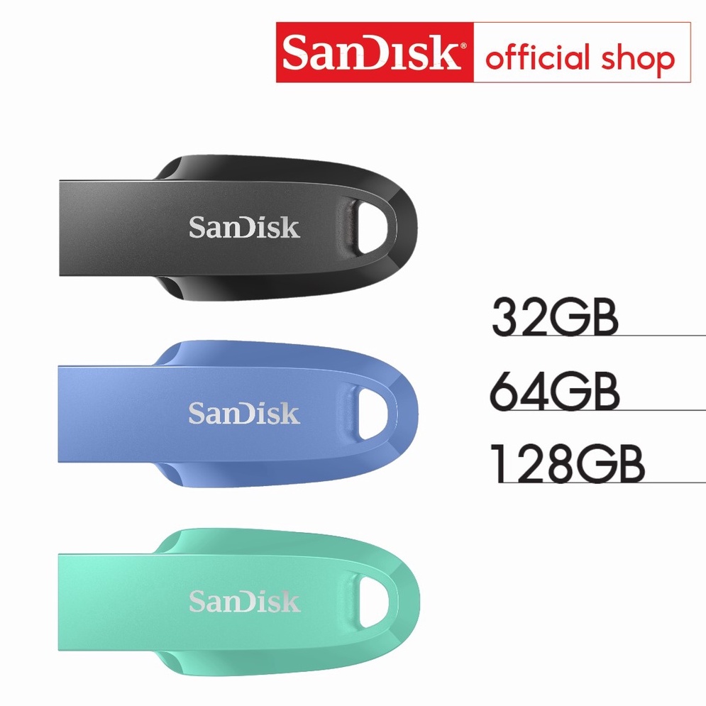SanDisk Ultra Curve USB 3.2 Gen1 Flash Drive 32GB, 64GB, 128GB (SDCZ550) | Shopee Thailand