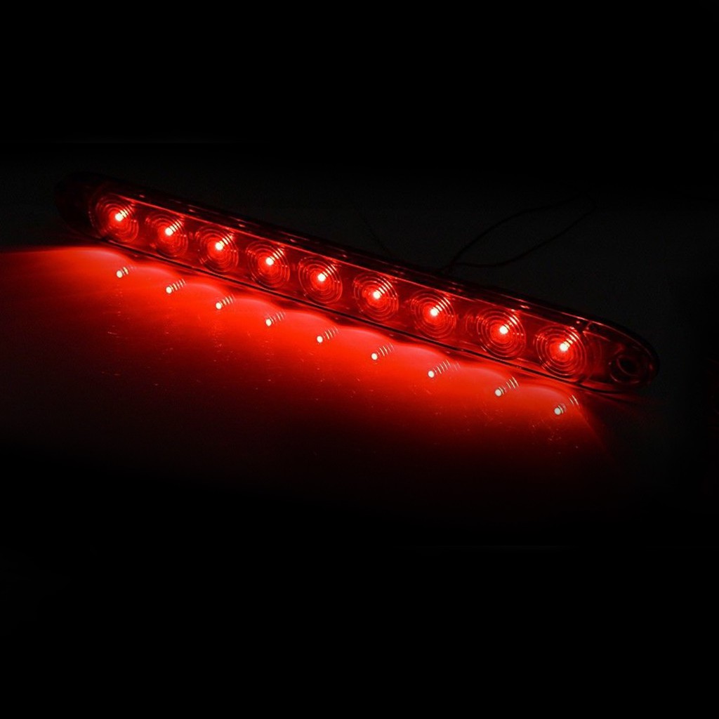 Red 15" Waterproof 9 LED Light Bar Stop Turn Tail 3rd brake Light Truck ...