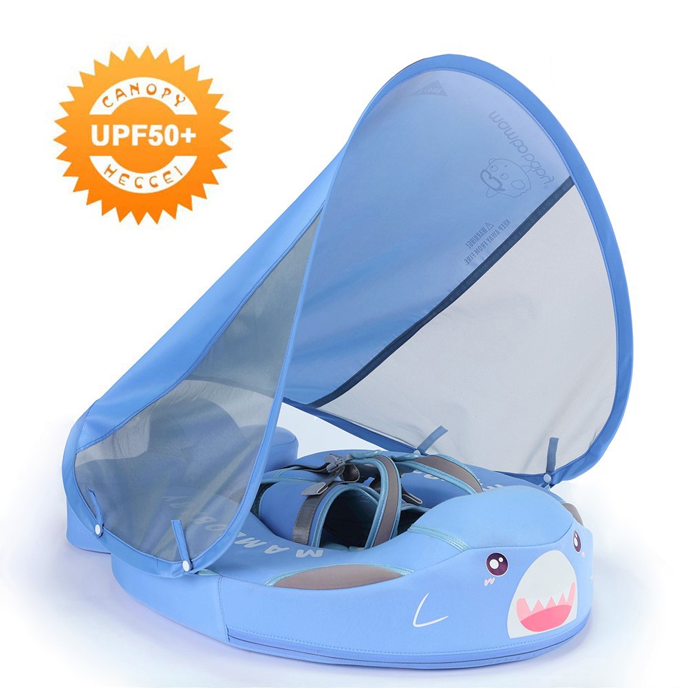 Mambobaby Baby Swimming Ring with Canopy / Waist Non-Inflatable Floats ...