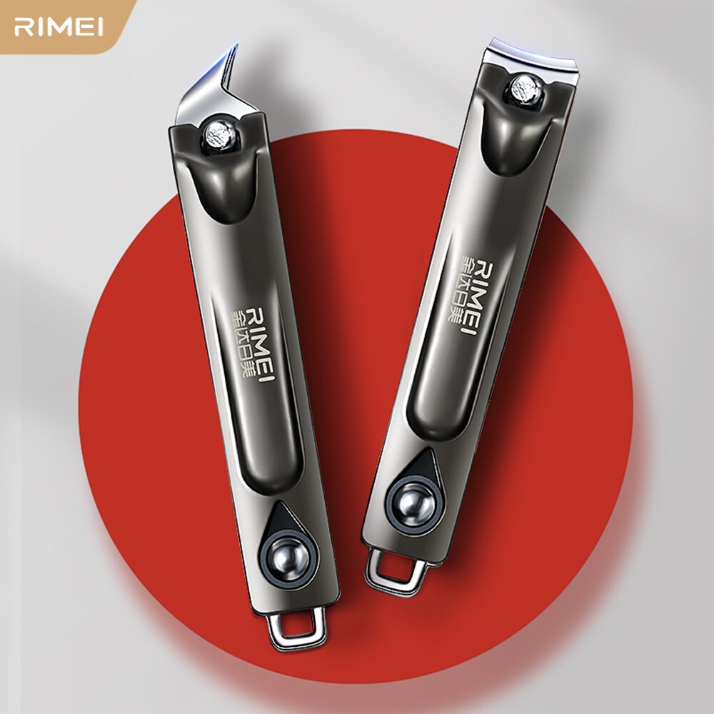 RIMEI Nail clipper กรรไกรตัดเล็บ กรรไกรตัดเล็บสเตนเลสโค้งงอใบมีดเครื่อง ...