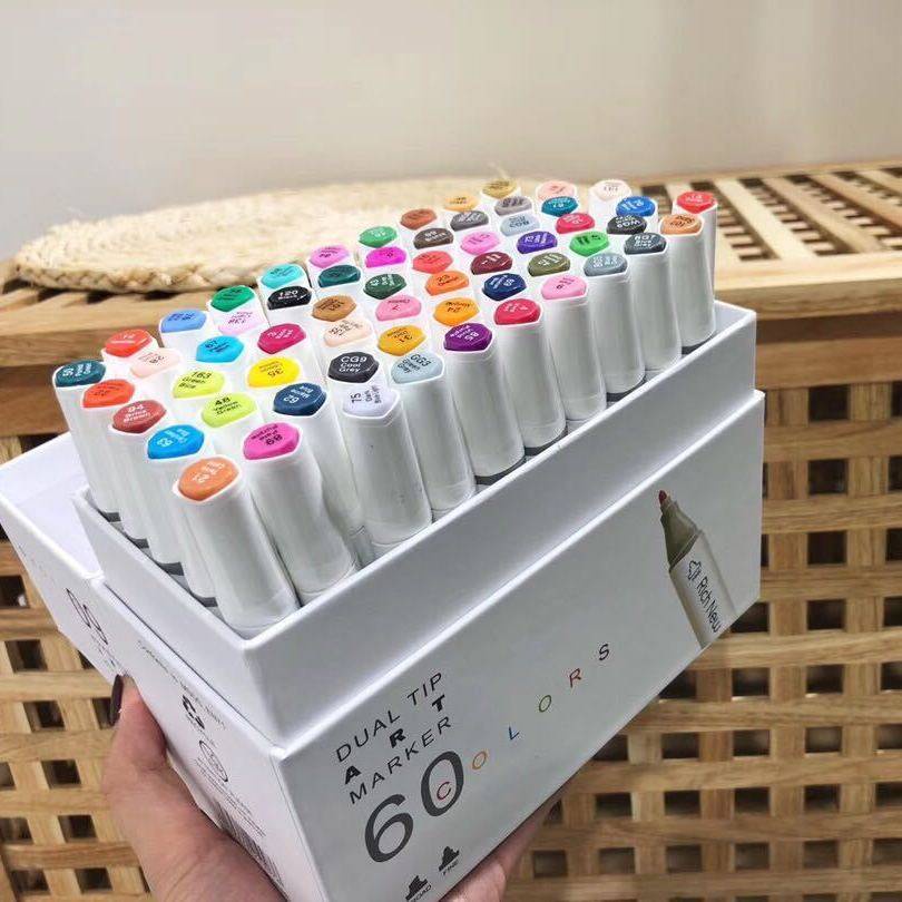 ปากกามาร์คเกอร์ Mark Pen 168 ถุงผ้าสีชุดคู่ -หัวอนิเมะสีน้ำปากกาของแท้ ...