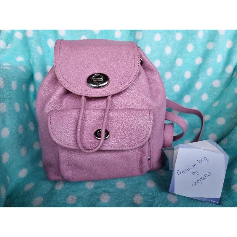 [Used] COACH 37581 Mini Backpack Turnlock Rucksack pebbled leather ...