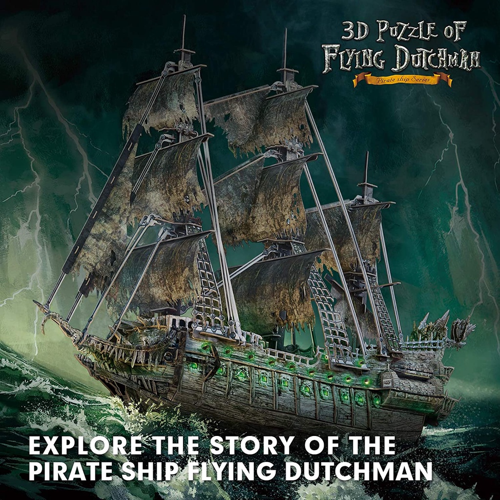 จิ๊กซอว์ 3 มิติ เรือฟลายอิงดัตช์แมน Flying Dutchman LED เรือปีศาจ L527 ...