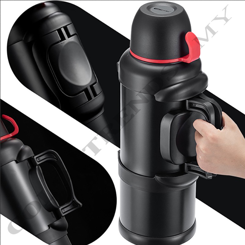 【60-hour Thermal】Outdoor 4L Large Capacity Travel Thermos Sports Bottle Household Stainless ...