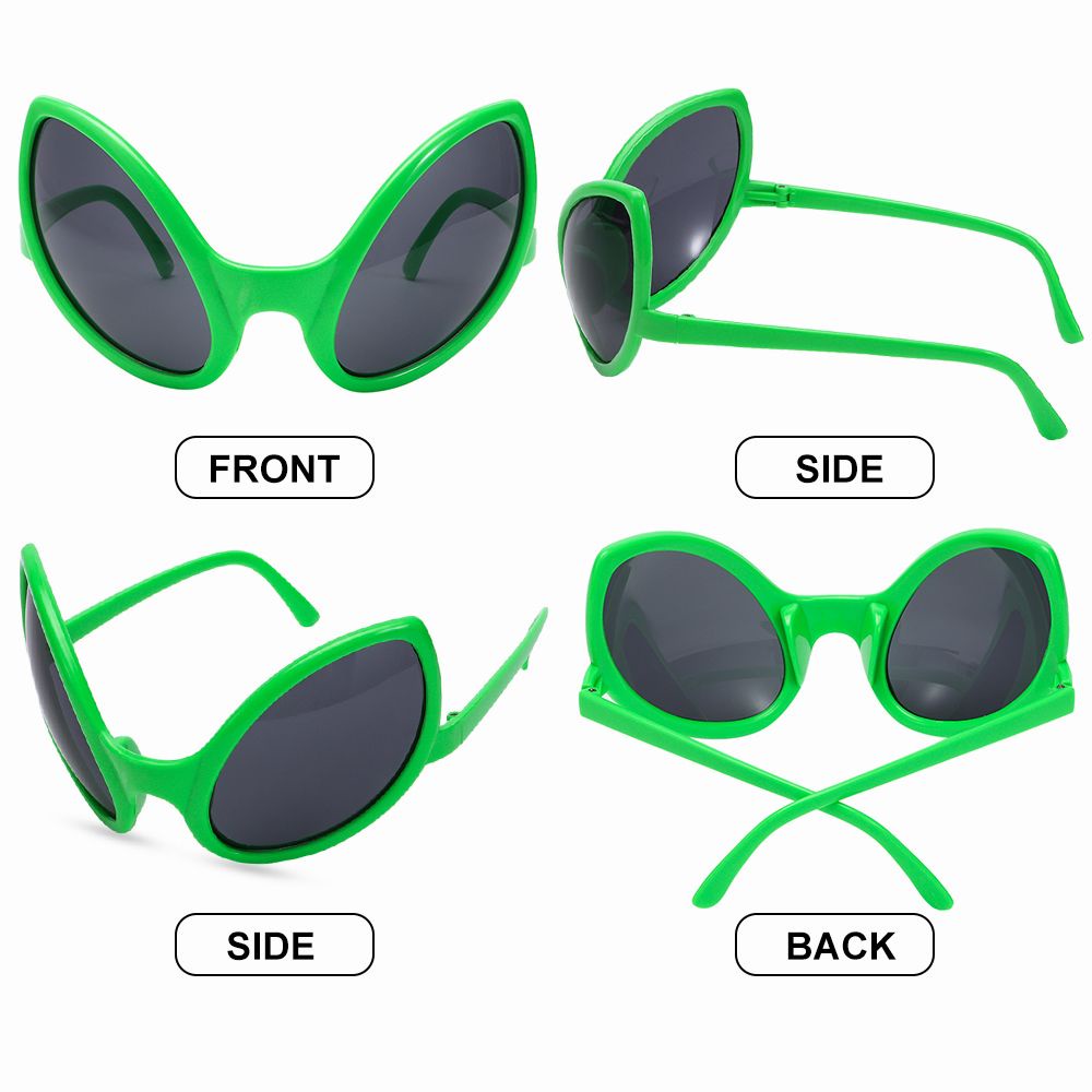 JONY Kids and Adults Green Alien Glasses Halloween Alien Sunglasses ...