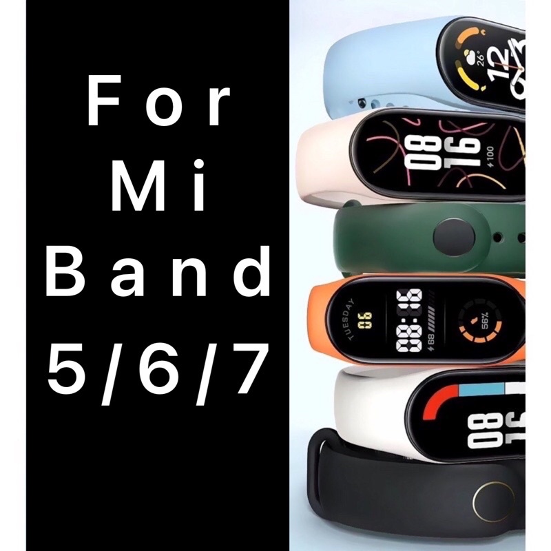 พร้อมส่งจากไทย สายนาฬิกา ซิลิโคน สำหรับ Xiaomi Miband 7/6/5 สายนาฬิกา ...