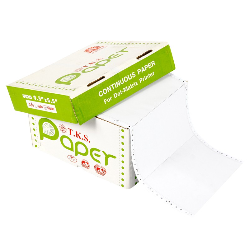 T.K.S. Paper กระดาษต่อเนื่อง ขนาด 9X11นิ้ว 3ชั้น กระดาษต่อเนื่องเคมี ...