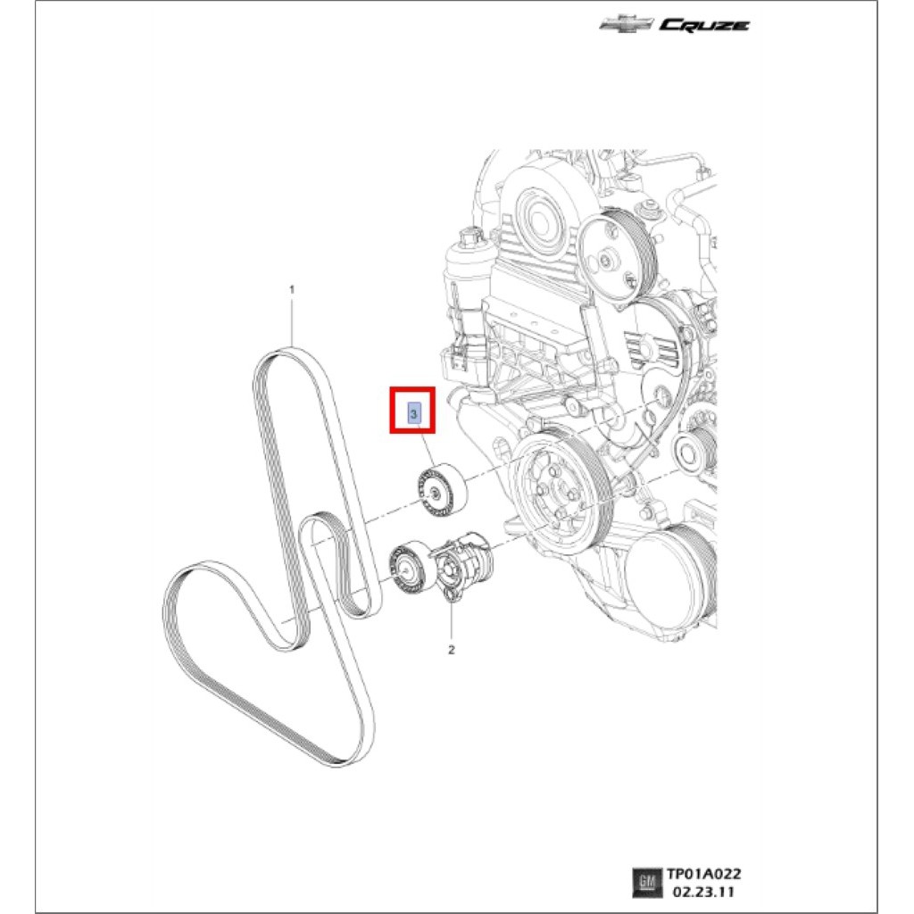 ACDelco ลูกรอกตัวตามสายพานหน้าเครื่อง Chevrolet Captiva ดีเซล2.0/Cruze ...