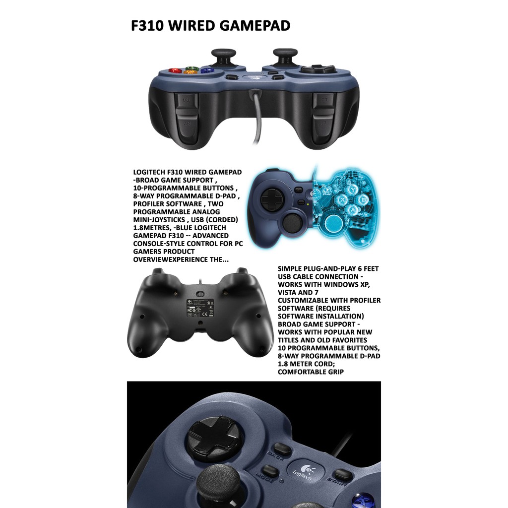 Logitech Gamepad F310 (จอยเกม pc) Joystick - chichangcomputer - ThaiPick