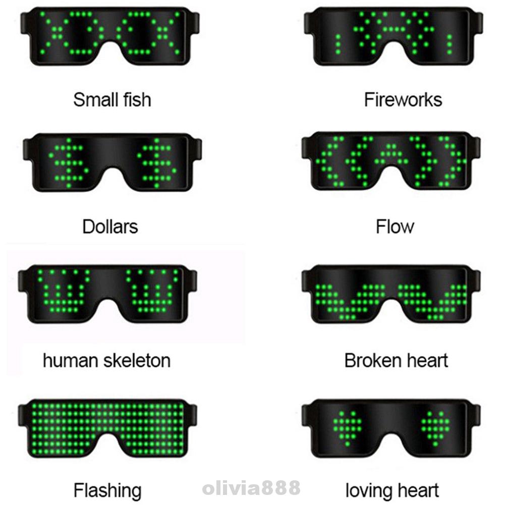 Led Glow Display Screen Sunglasses Multi-Purpose Eyewear Nightclub ...