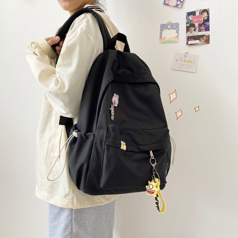 Ins Japanese and Korean Student Schoolbags Solid Color Large-capacity ...