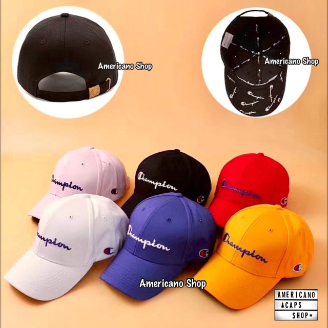หมวกChampion Cap หมวกแชมป์เปี้ยน โลโก้ พร้อมตัวอักษร Champion (สีขาว ...