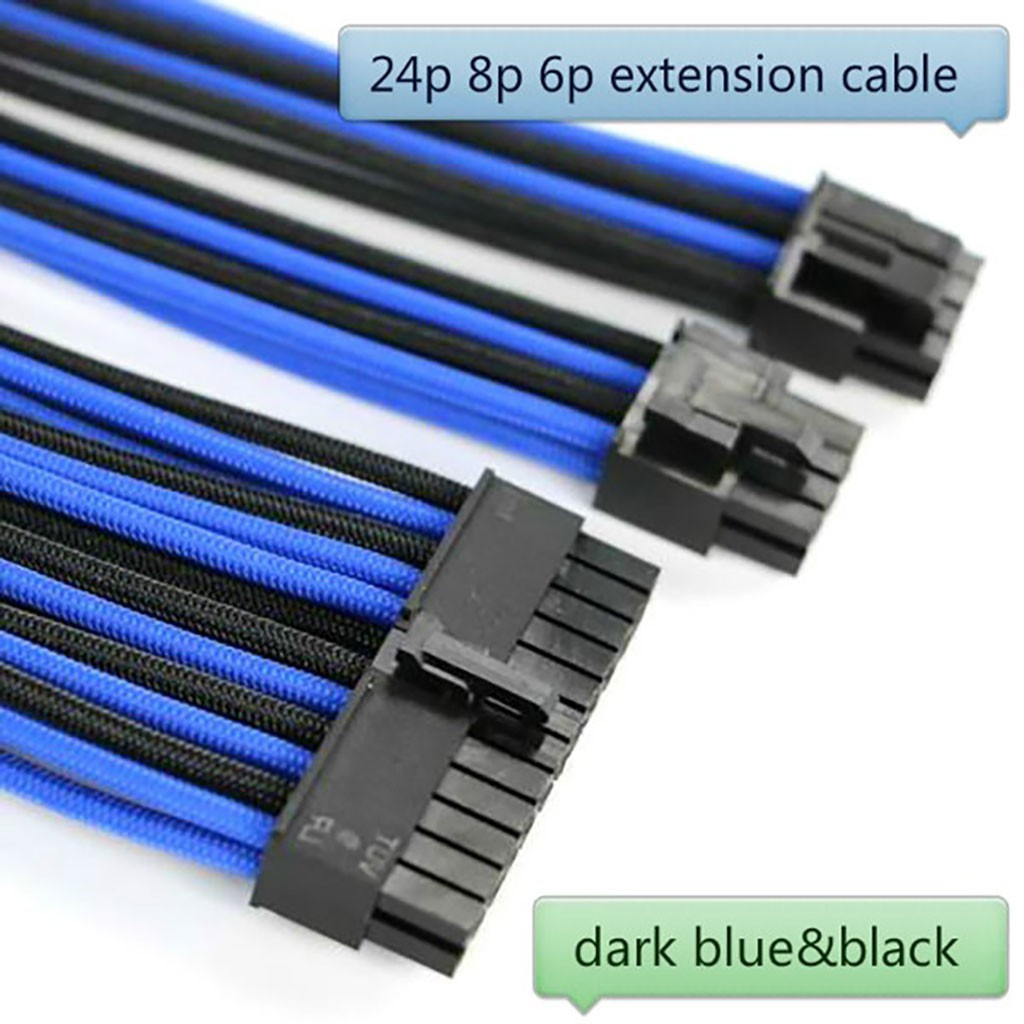 Sleeved 24 Pin ATX Male to 24 Pin PSU Female PC Power Extension Cable ...