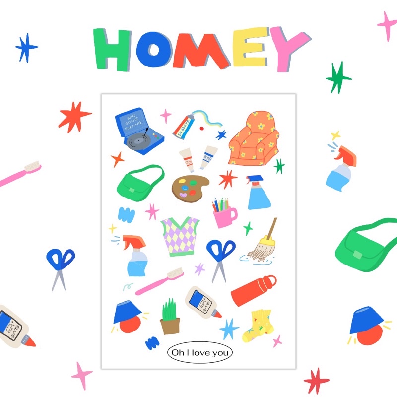Homey Sticker สติ๊กเกอร์ตกแต่งไดอารี่ (OHILOVEYOU) - oh_iloveyou - ThaiPick