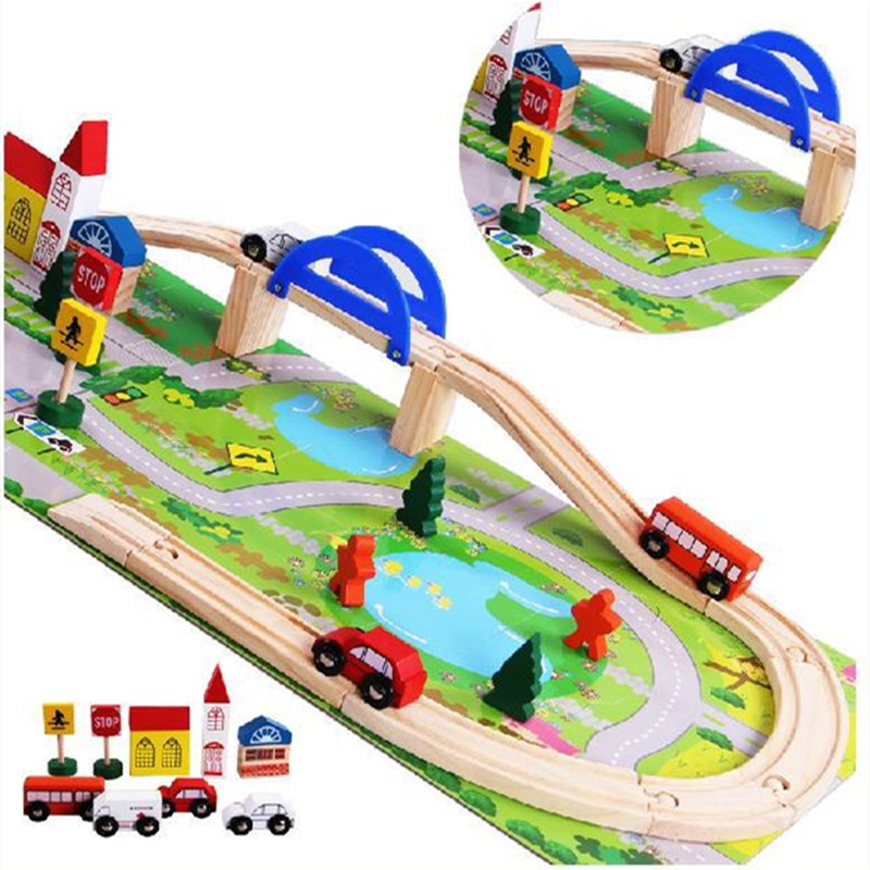 Wooden Train Tracks Set for Kids Toddler Boys and Girls 3 4 5 Years Old ...