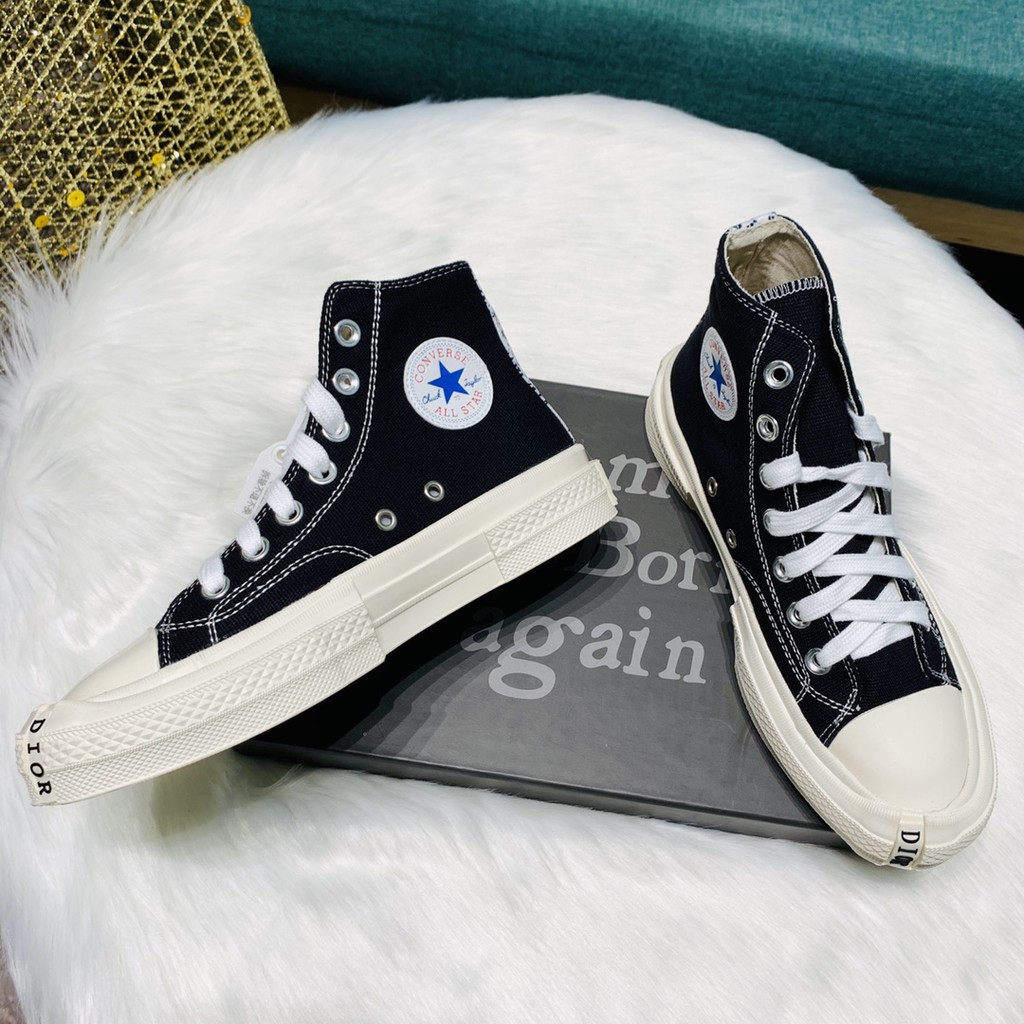 DIOR X CONVERSE ออกแบบโลโก้ที่ไม่ซ้ำใครรองเท้าผ้าใบรองเท้าผู้หญิง ...