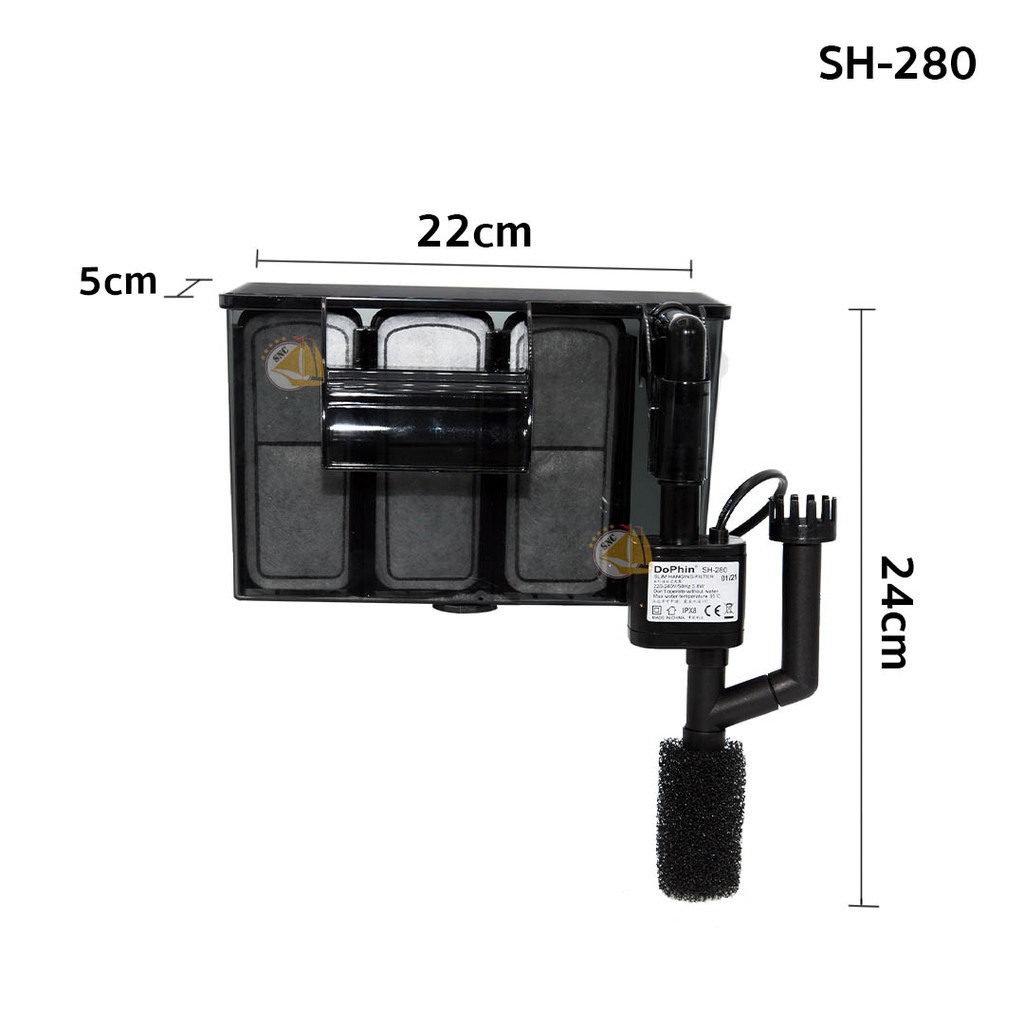 DoPhin SH-SERIES กรองแขวน สำหรับตู้ปลา กรองตู้ปลา SH-200 SH-250 SH-280 ...